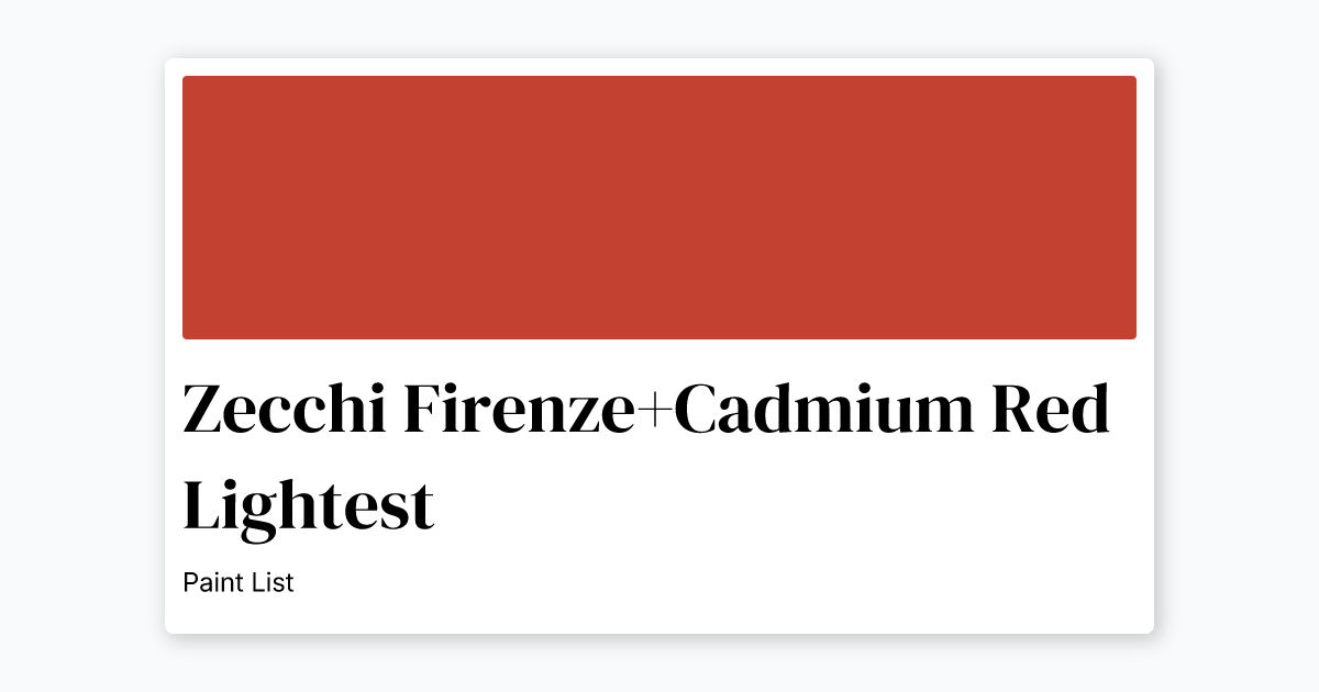 Zecchi Firenze Cadmium Red Lightest